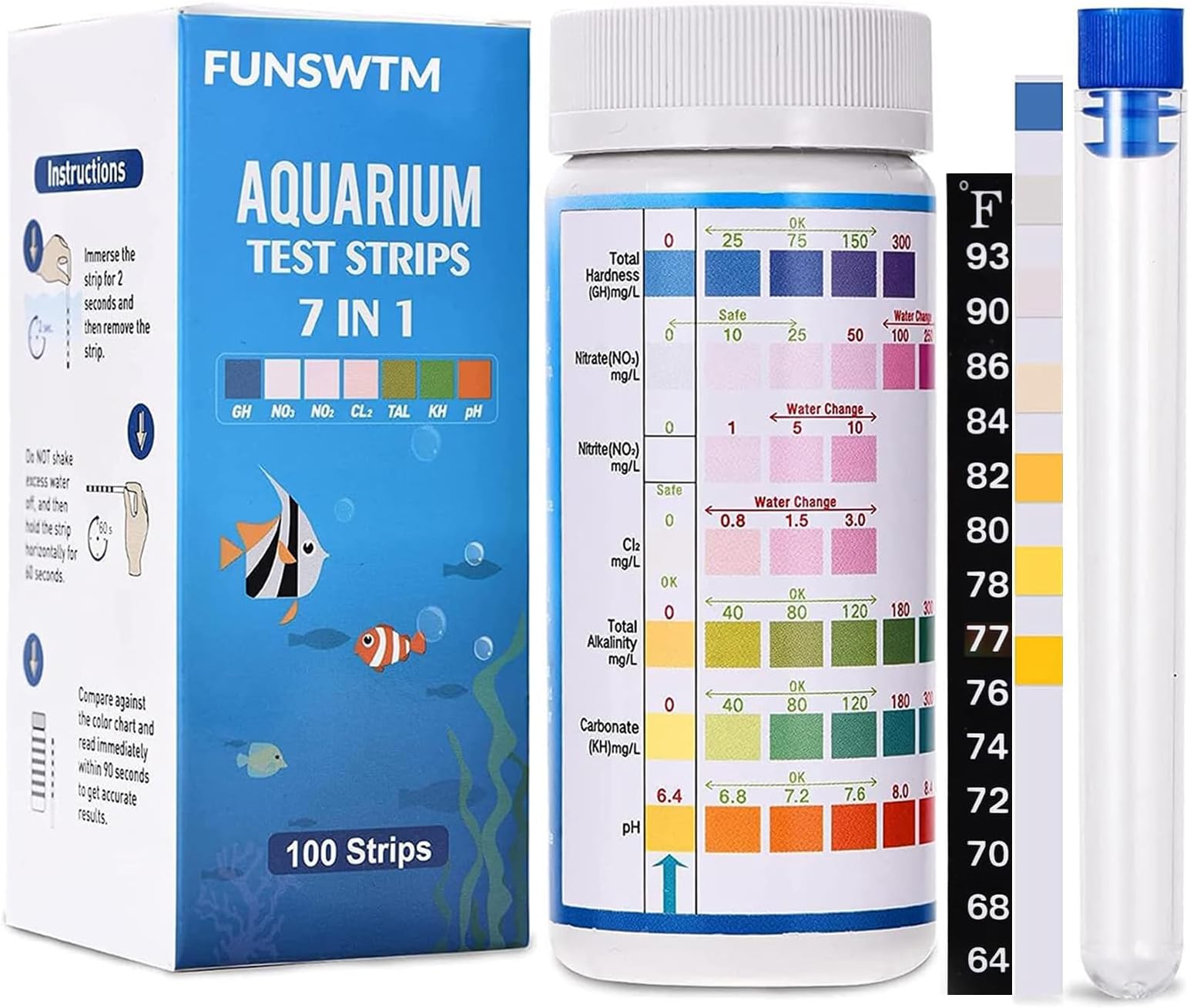Amazon.com : Aquarium Test Strips for Freshwater Fish: 7 in 1 Fish Tank ...
