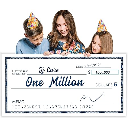 Amazon.com : Giant Fake Presentation Check | Oversized Dry Erase Big ...