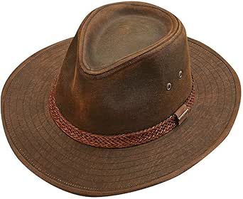 Stetson Men's Distressed Twill Outback Hat, Brown, L at Amazon Men’s ...