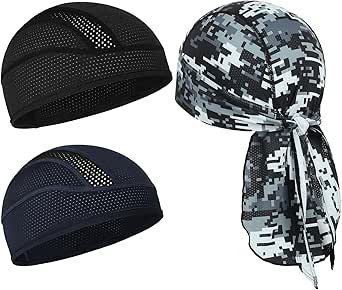 Amazon.com: MELASA Cooling Skull Cap Helmet Liner, and Sweat Wicking Do ...
