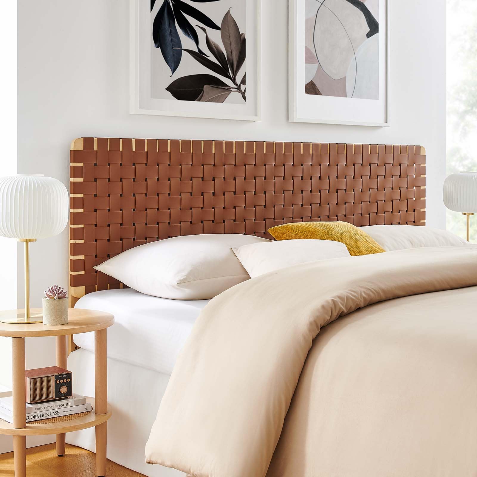 Amazon.com - Modway Sparta Vegan Leather Weave King Headboard in ...
