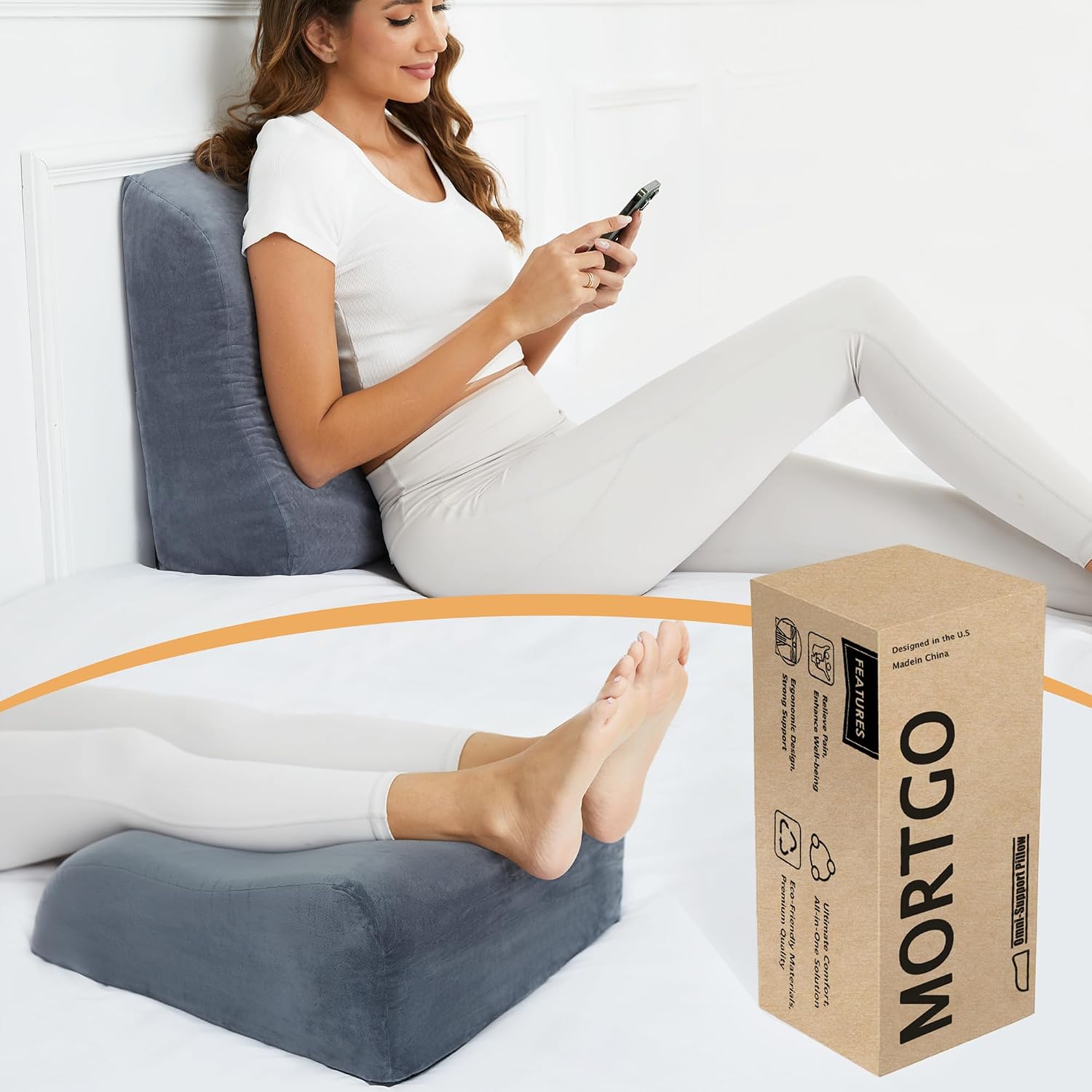 Amazon.com: MORTGO Leg Elevation Pillows, 8" Leg Pillows for Sleeping ...