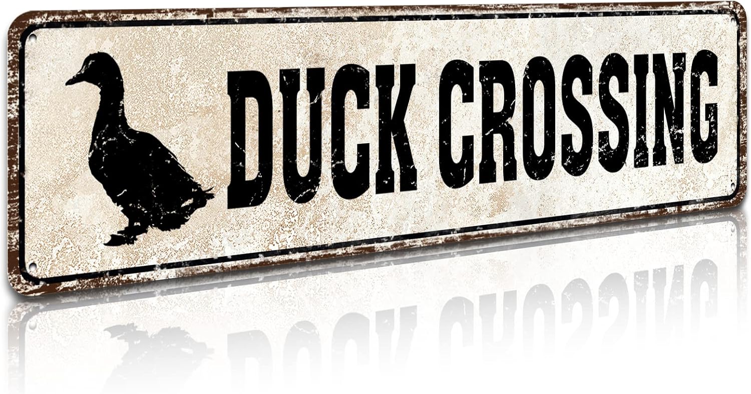 Amazon.com : SOYAVE Duck Crossing Sign - 4"x16" Metal Tin Sign, Funny ...