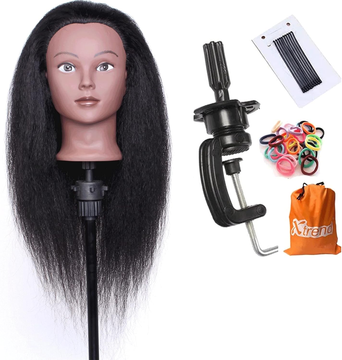 Xtrend Mannequin Head with Real Hair Hairdresser Training Head Manikin ...