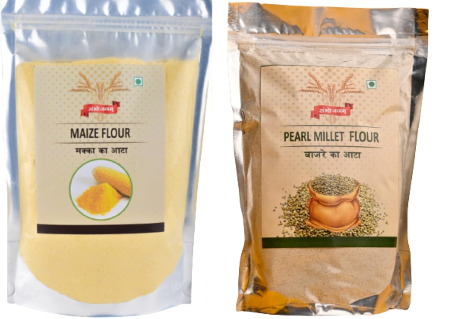 SAMBHOJANAM combo of Makka atta, & Bajra atta, Maize flour Pearl millet ...