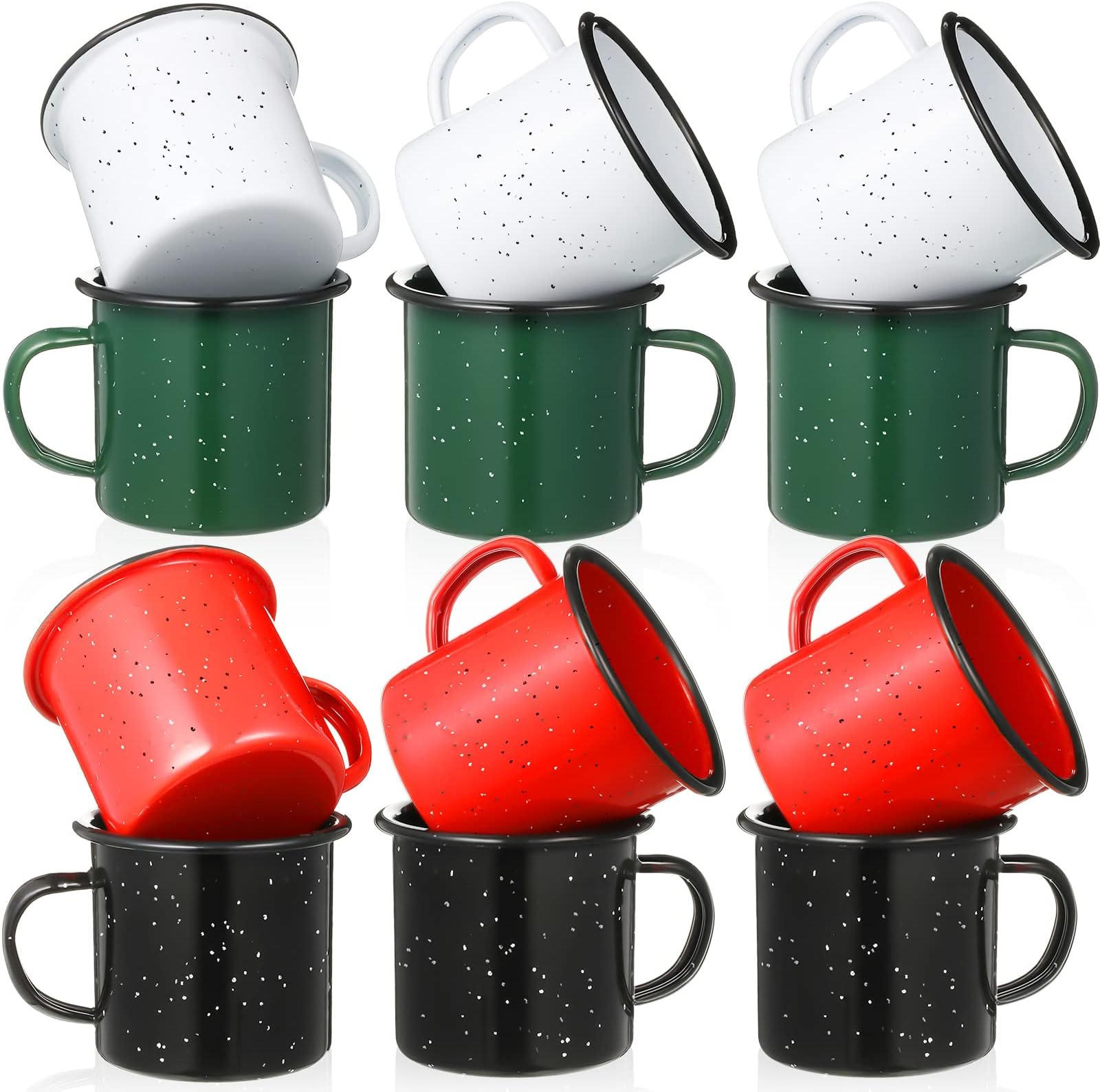 Amazon.com: meekoo 24 Pcs Enamel Camping Mugs Bulk 12 oz Portable ...