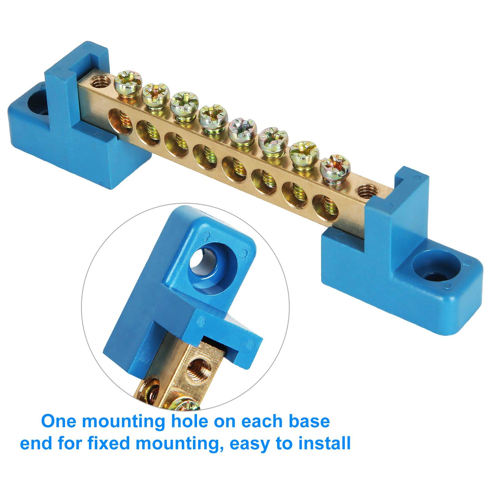 Snapklik.com : 8 Terminal Bus Bar Terminal Block 10 Pack Brass Wire ...