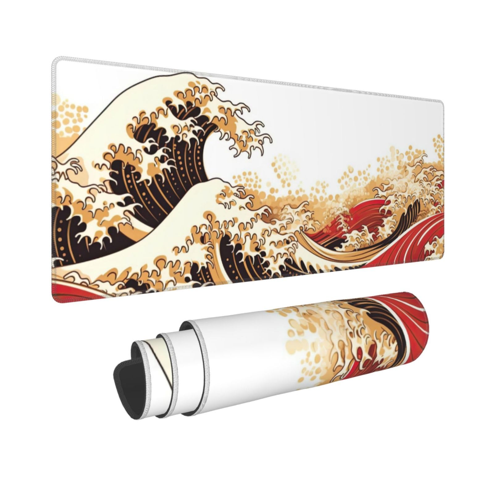 Amazon.com : Japanese Wave Art Gaming Mouse Pad XL, Large Non Slip ...