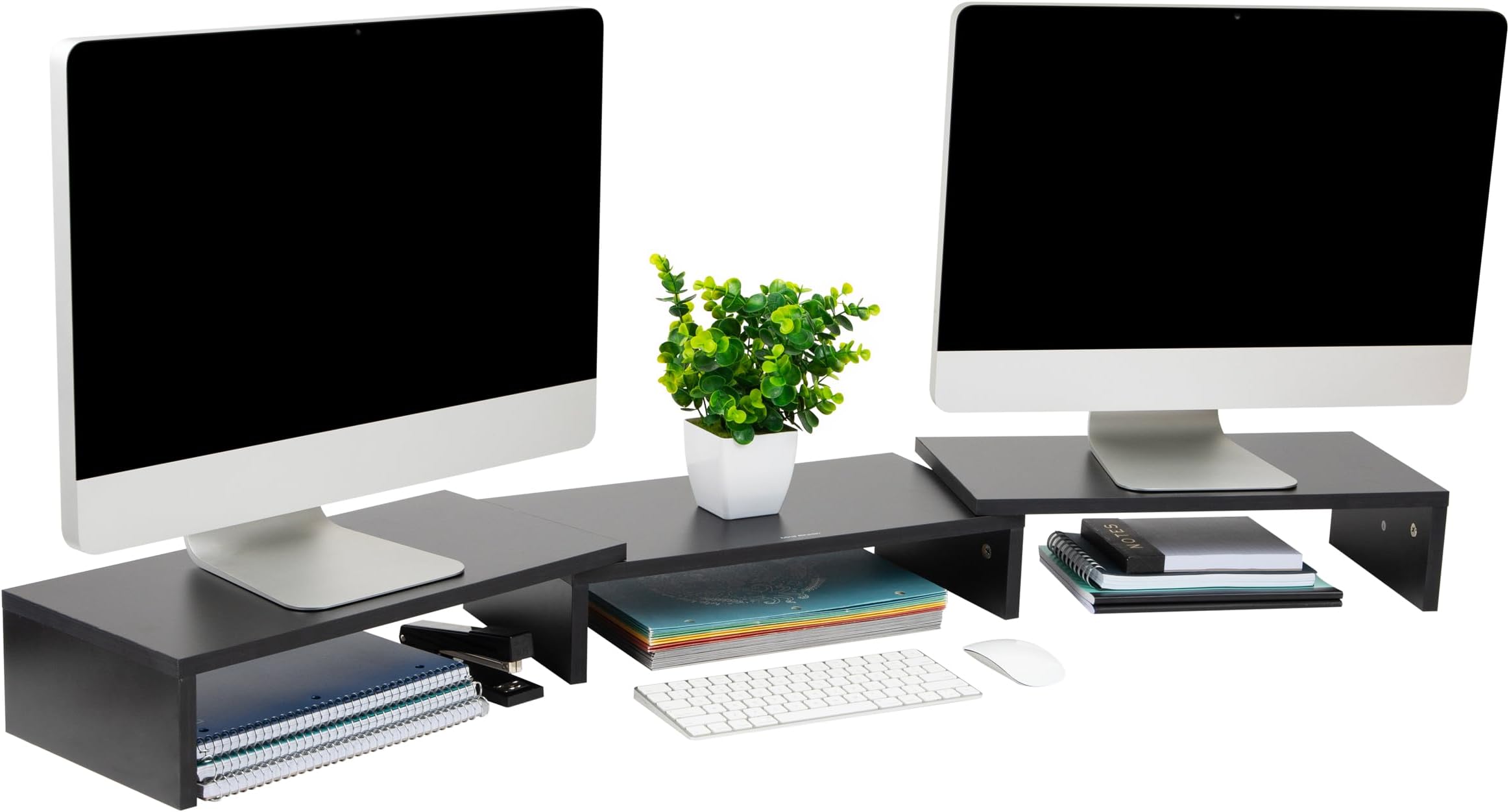 Amazon.com: Mind Reader Monitor Stand, Contemporary, Desktop Organizer ...