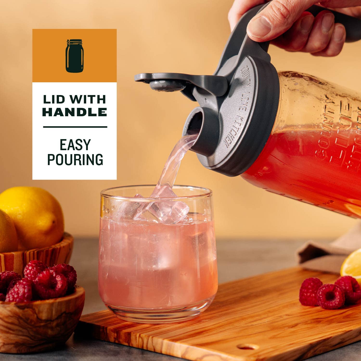 Snapklik.com : County Line Kitchen Glass Mason Jar Pitcher