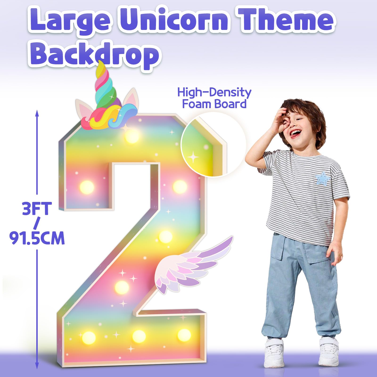 Snapklik.com : Imprsv Marquee Numbers 2nd-Birthday Decorations: 3ft ...