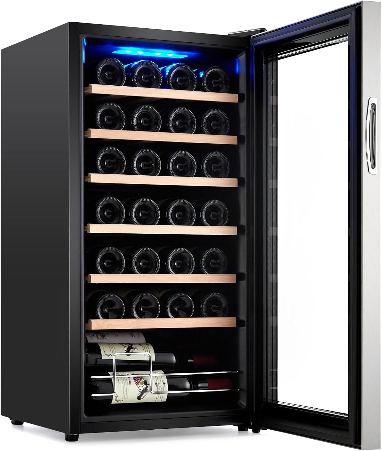 Amazon.com: TROPOW 28 Bottle Compressor Wine Cooler, Wine Cellar with ...
