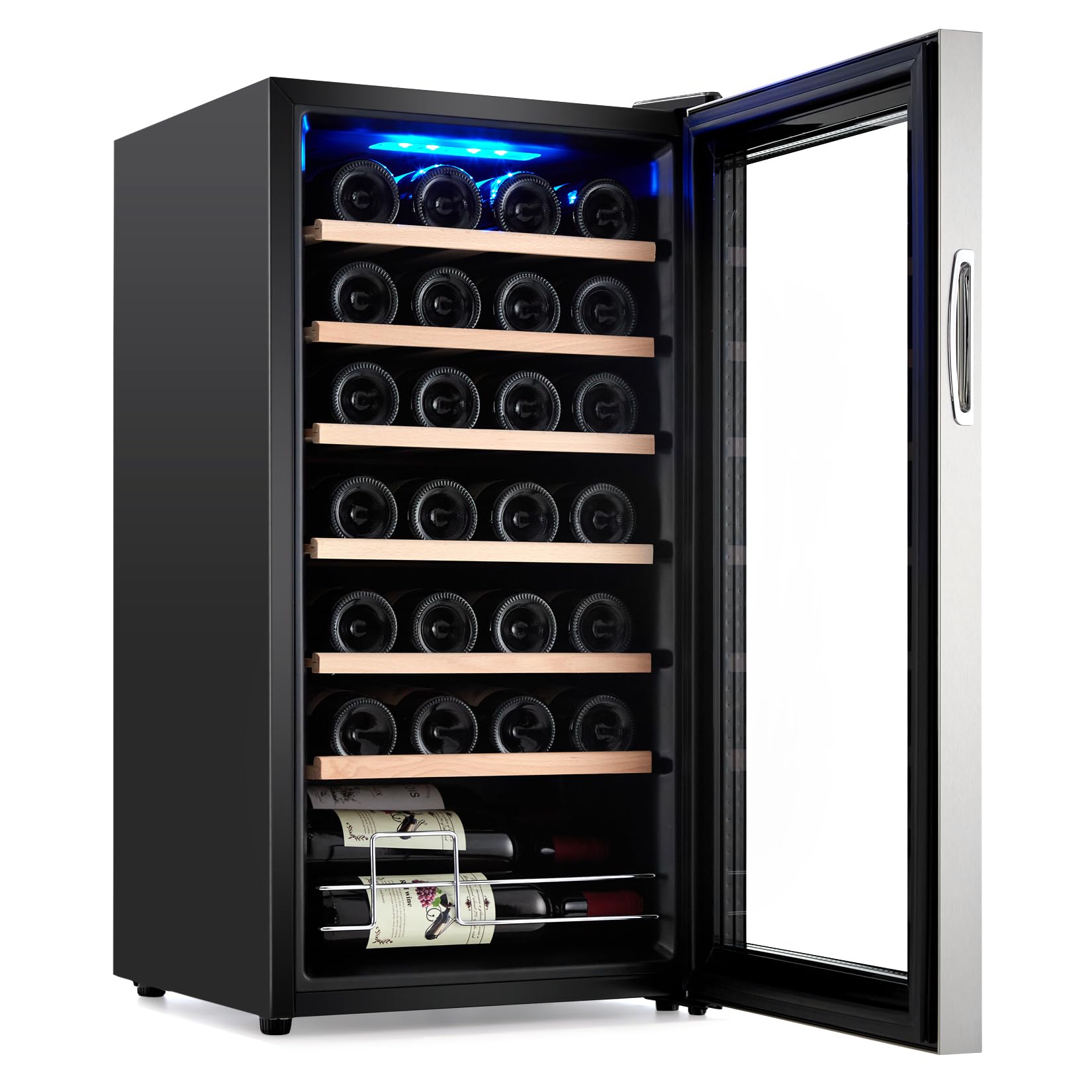 Amazon.com: TROPOW 28 Bottle Compressor Wine Cooler, Wine Cellar with ...