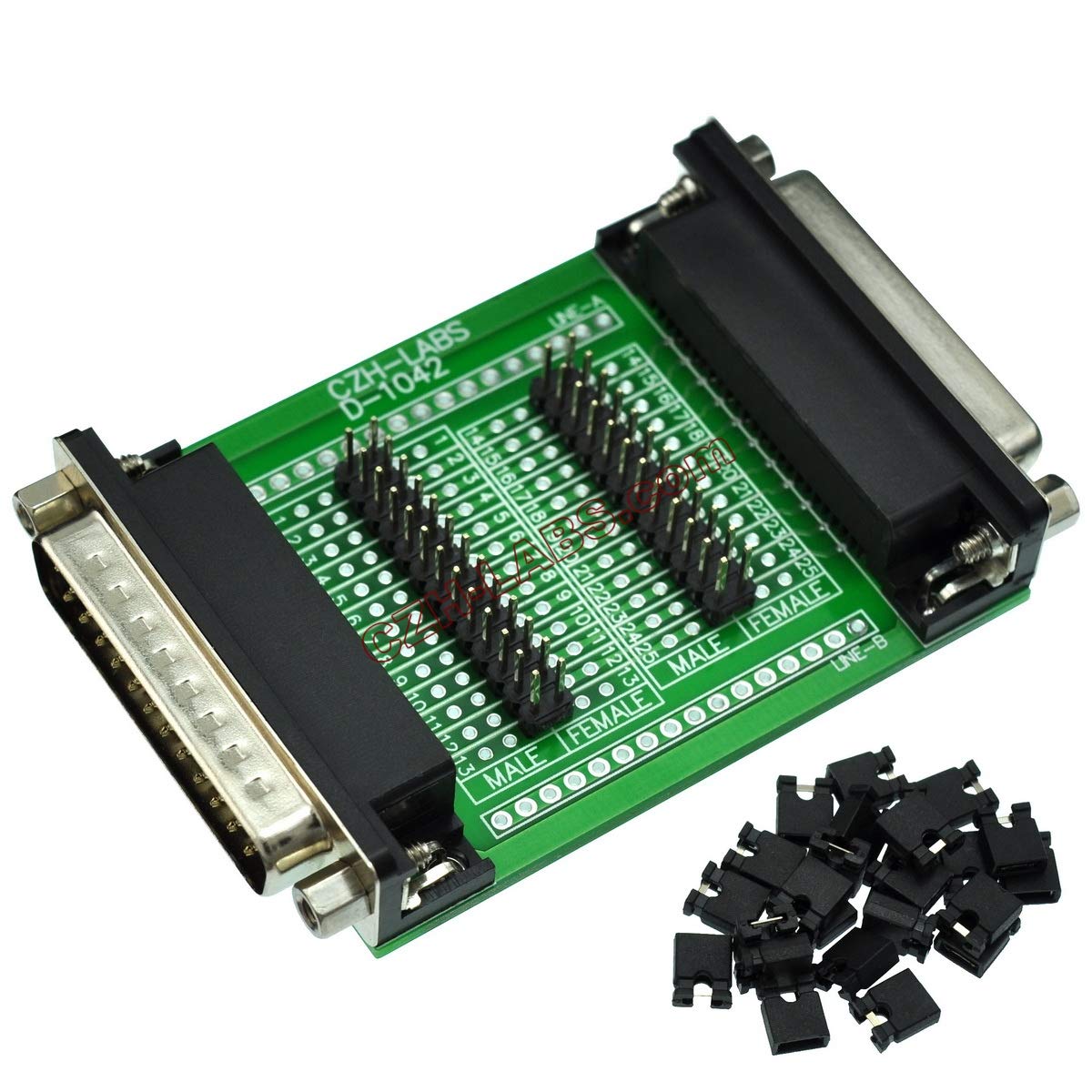 CZH-LABS D'sub DB25 Diagnostic Test Breakout Board, DSUB DB25 Connector ...