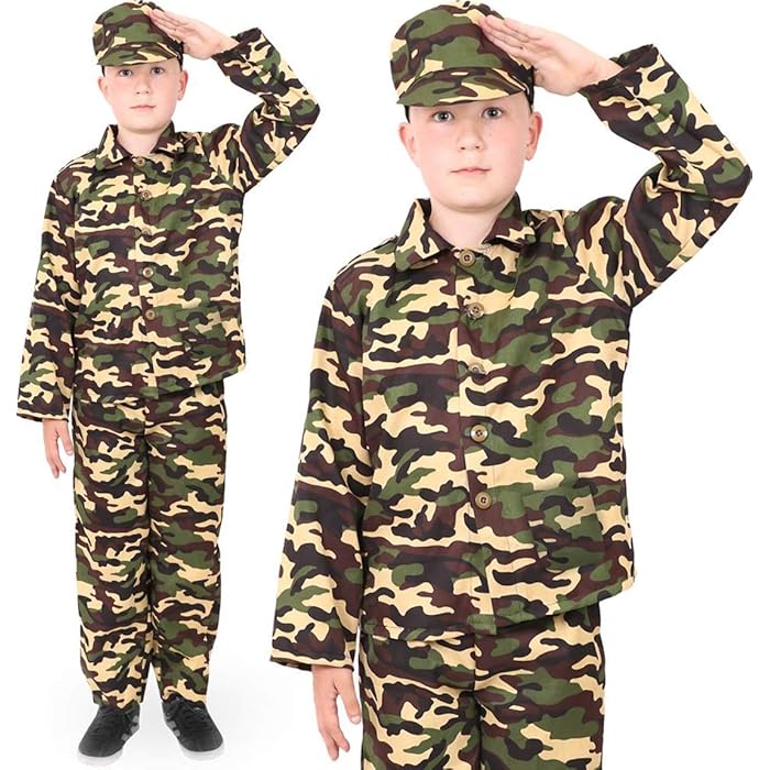 Buy BOYS ARMY FANCY DRESS OUTFIT. CHILDS COMBAT SOLDIER COSTUME. CHILDS ...