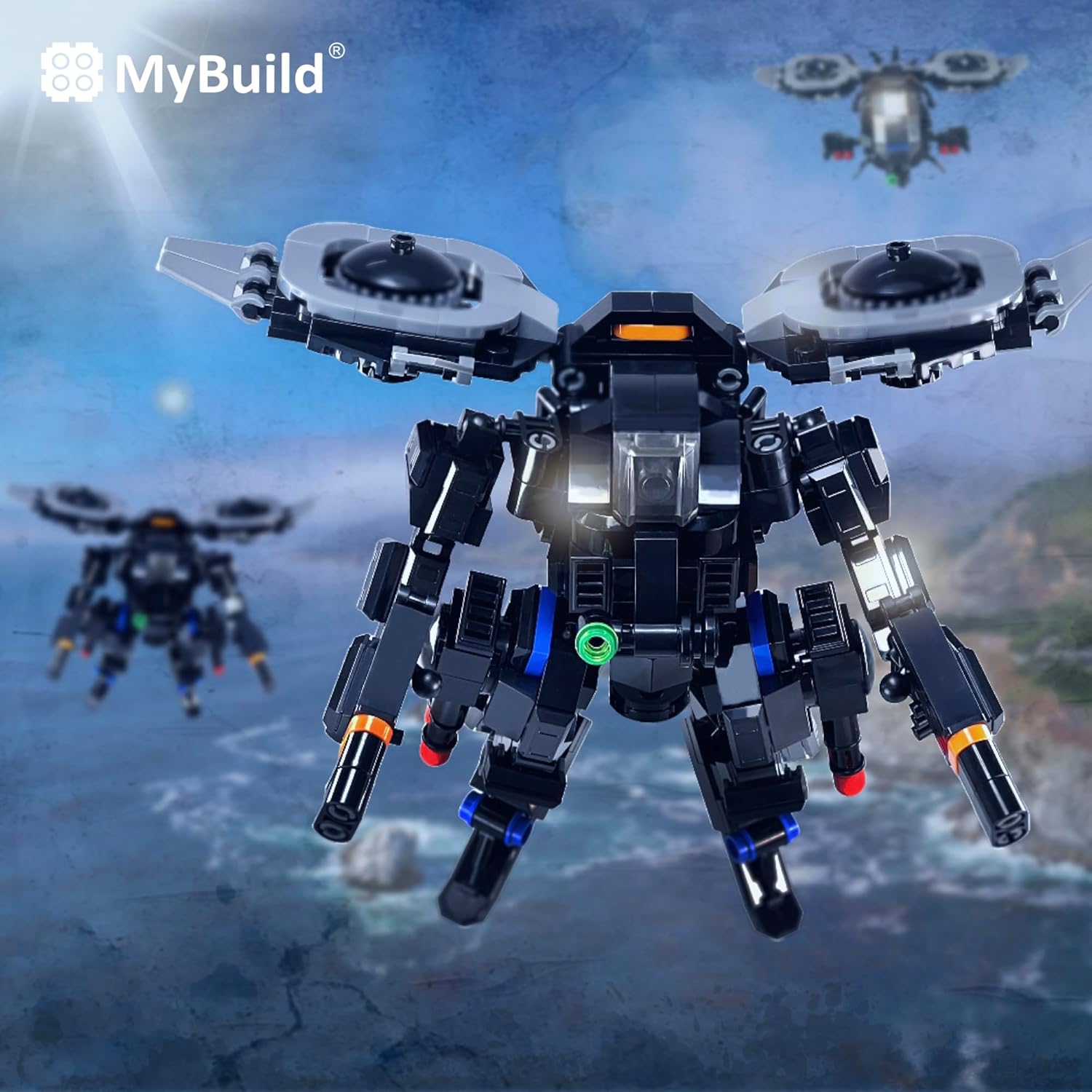 MyBuild Mecha Frame Raider M 6017 – Flying Mech with Wings – Kit de ...