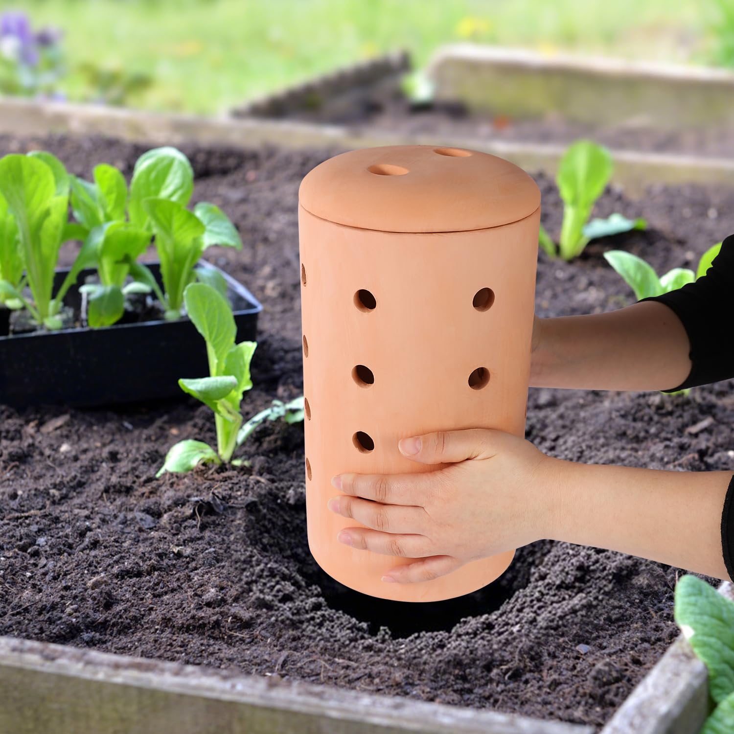 Wooden Compost Bin Composting Machine Terracotta Compost Tower ...