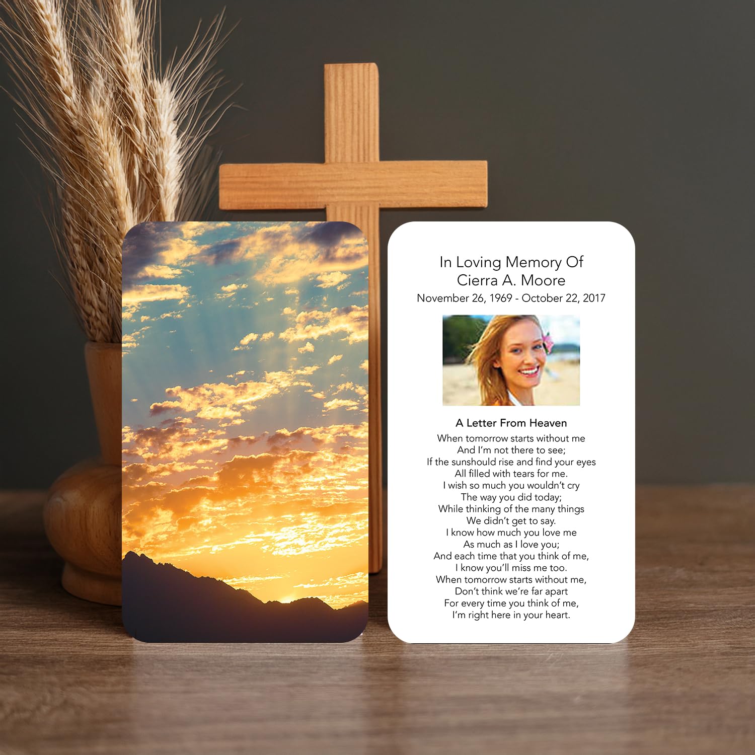 Personalized Funeral Holy Cards
