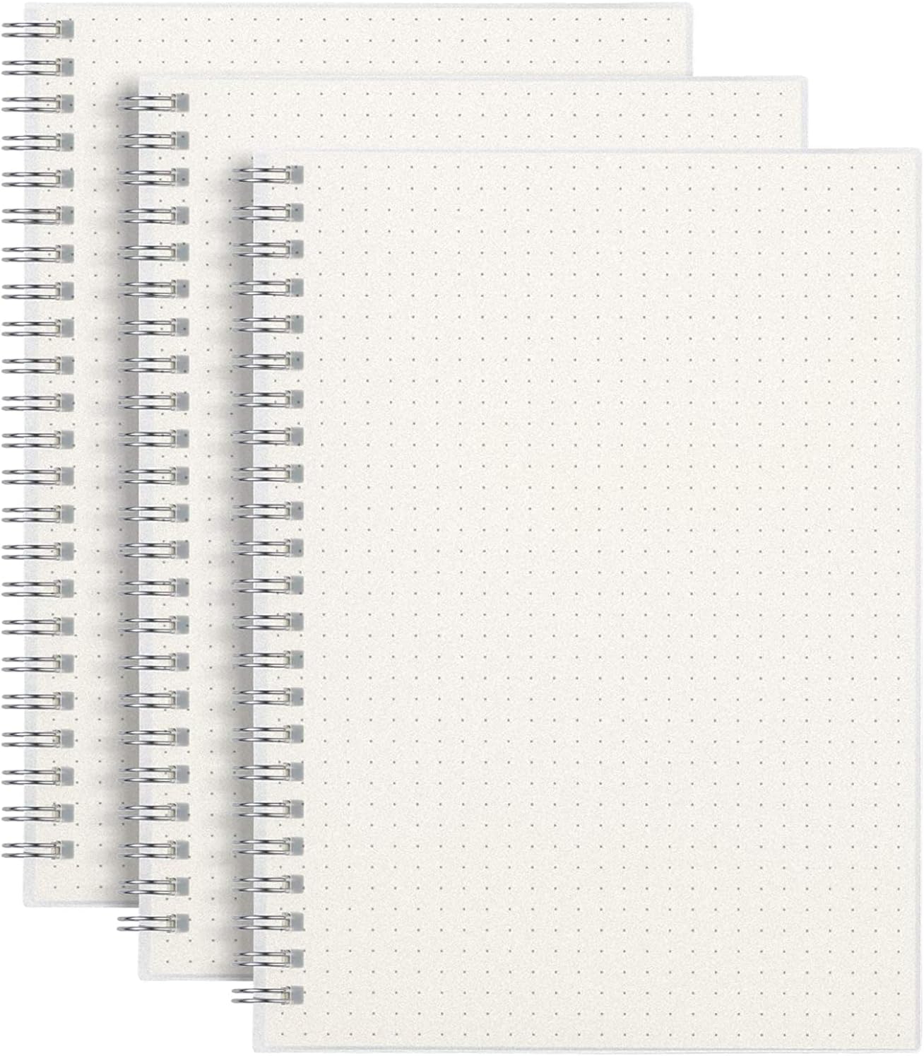 Amazon.com : Waetou 4 Pack A5 Spiral Dot Grid Notebook Transparent PP ...