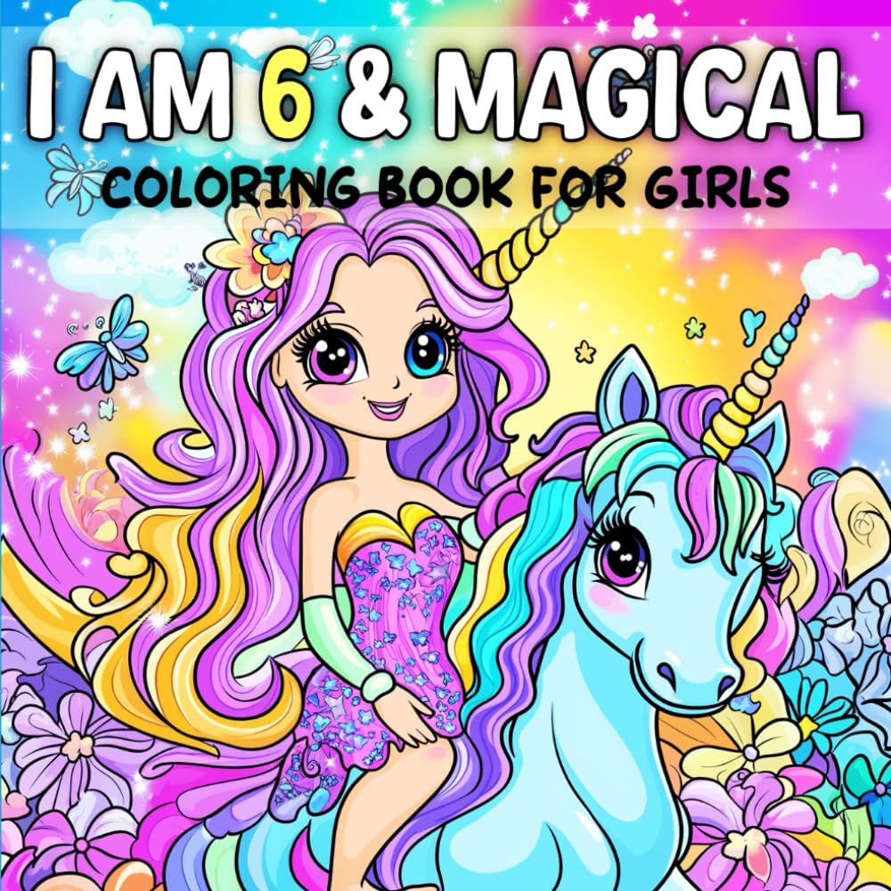 Gifts for 6 Years Old girls _ I Am 6 & Magical: Age Five Birthday ...
