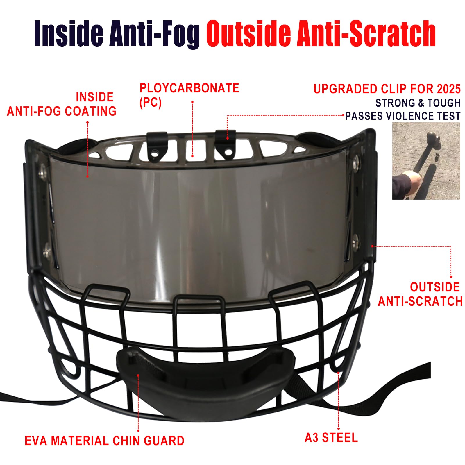 Snapklik.com : GY PC300 Hockey Helmet Cage & Face Shield Protector ...