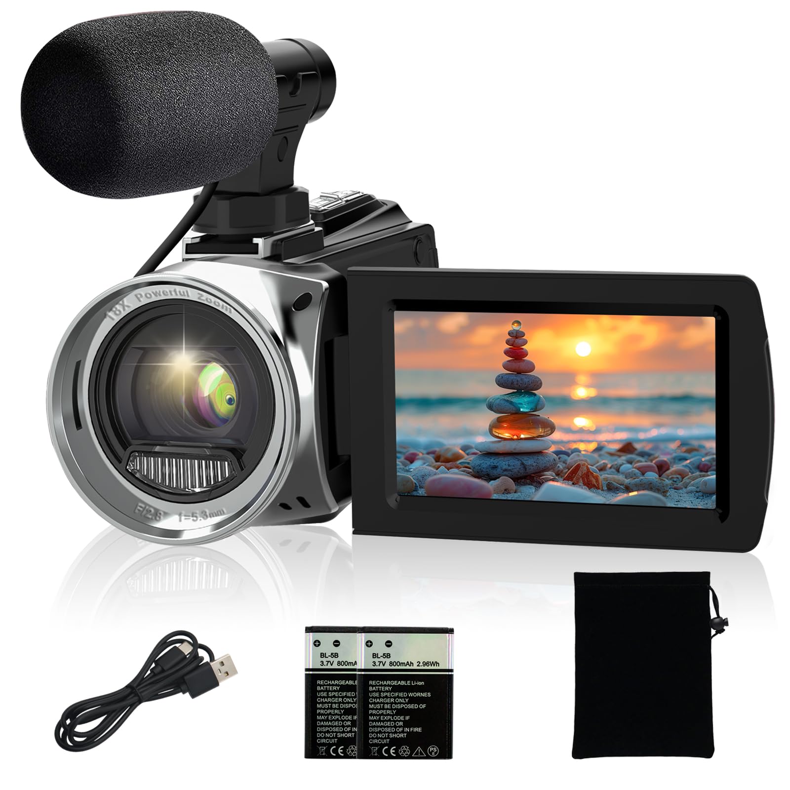 YEEIN Videocámara 4K 48MP Digital Vlogging Camera para YouTube 3.0 ...