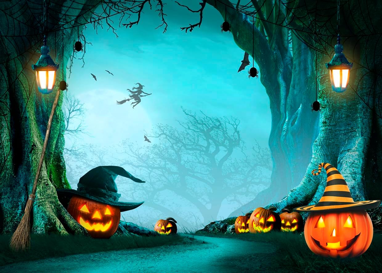 Amazon.com : SJOLOON Halloween Backdrop Pumpkin Photo Backdrop ...