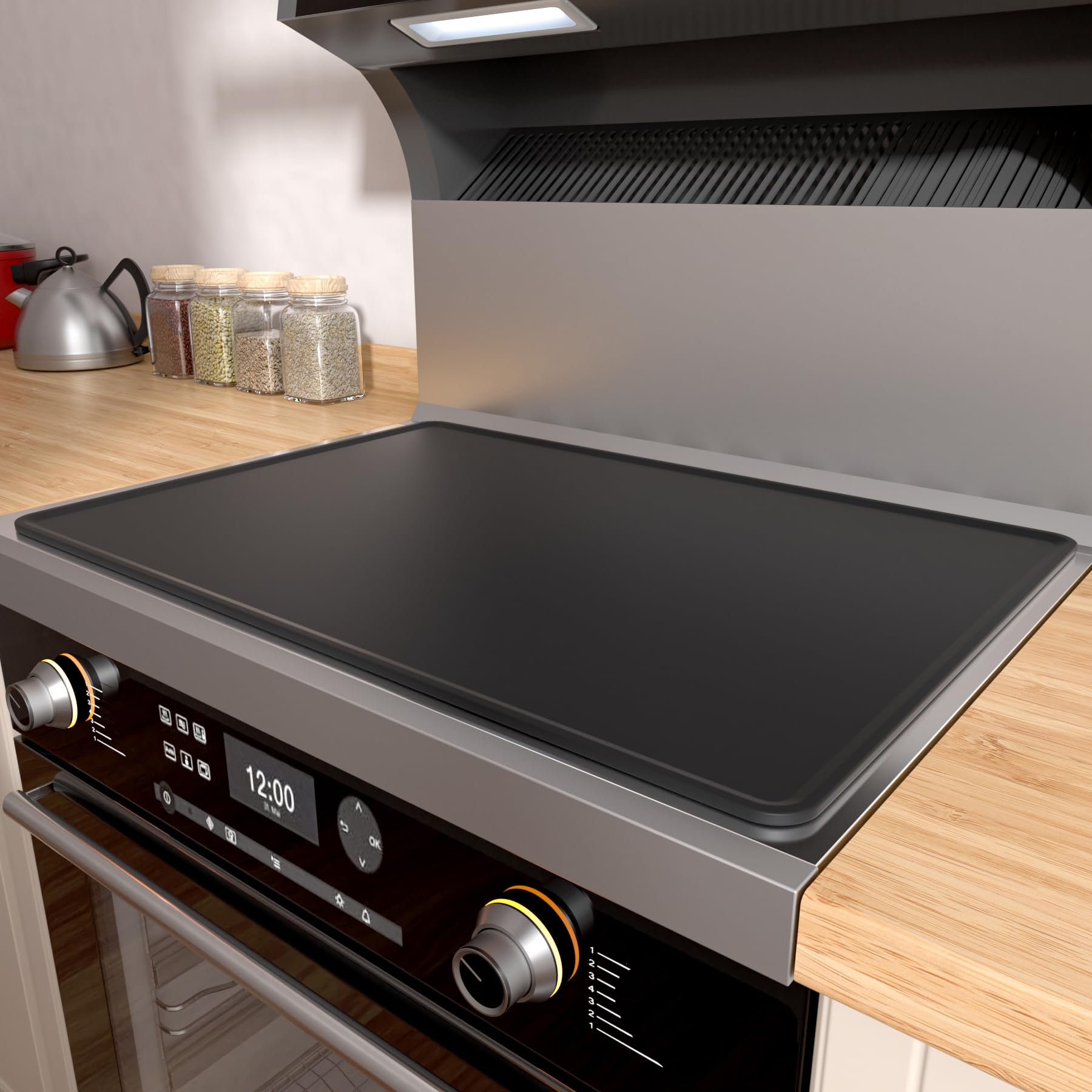 Iycnkok Electric Stove Top Protector Cover - Silicone 28"x20" Stovetop ...