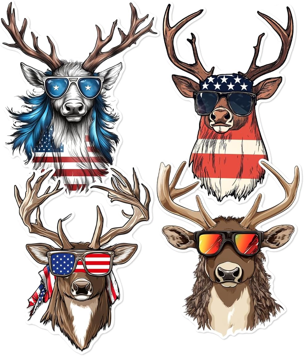 Amazon.com: Pack 4 Pcs Deer Sticker for Laptops Cars Vehicles Trucks ...