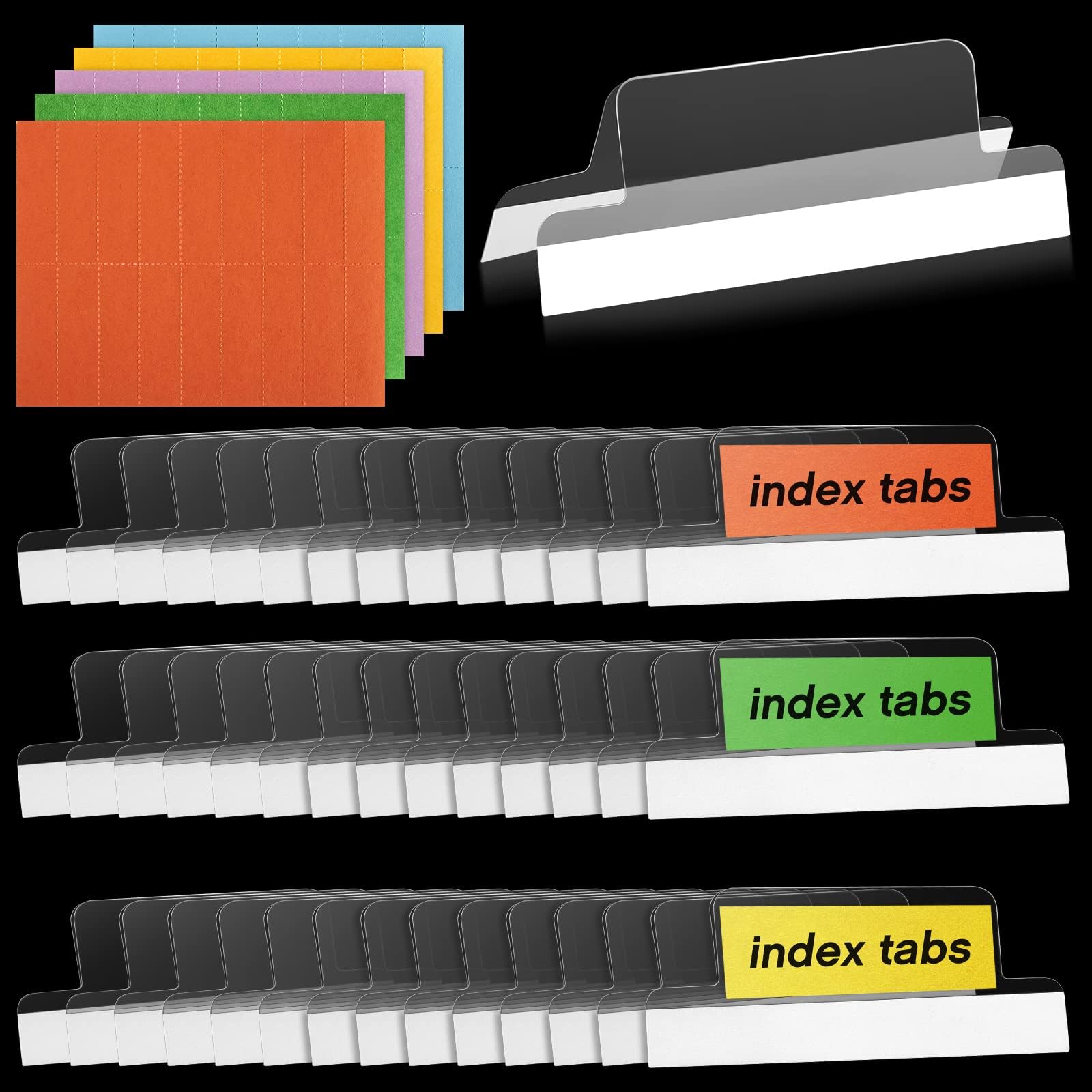 Amazon.com : 50 Pack Insertable Self Adhesive Tabs Clear Index Tabs 2. ...
