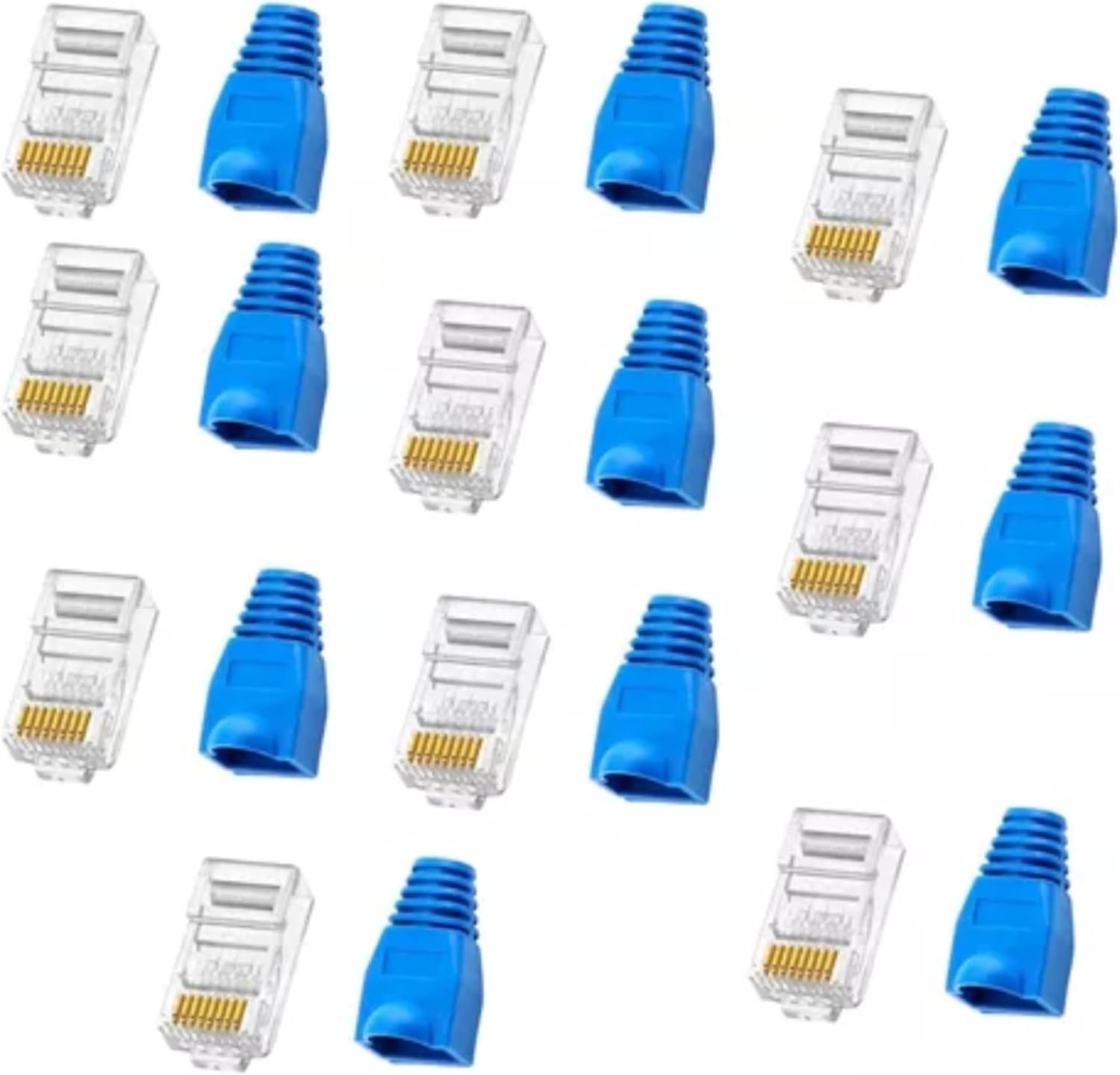 Kit 10 Conectores Rj45 Com Capa Para Cabo Rede Lan : Amazon.com.br ...