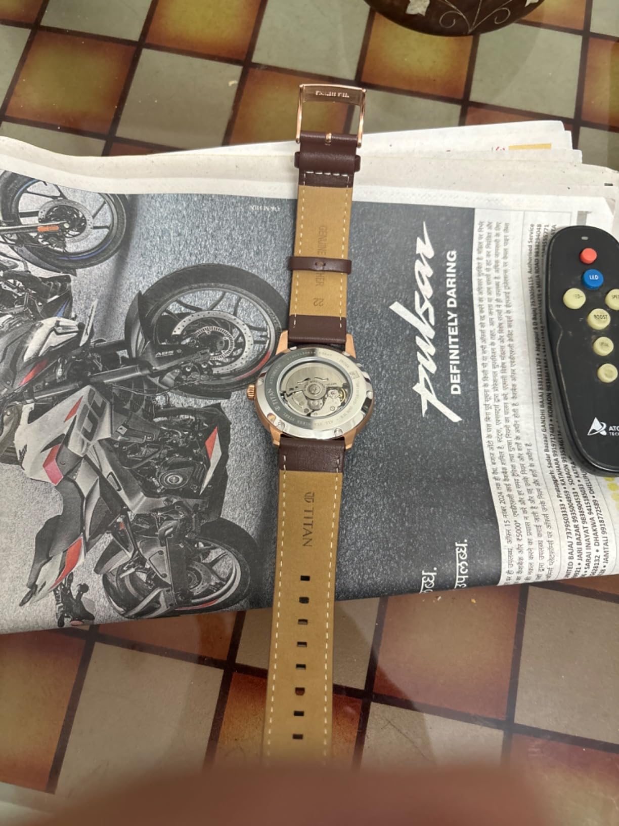 Titan Automatics Silver Dial Automatic Leather Strap Analog Watch for ...