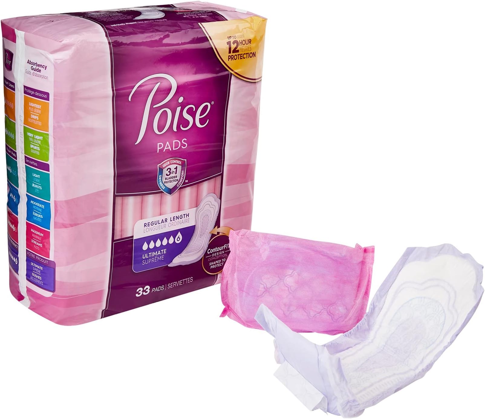 Amazon.com: Poise Ultra Thin Incontinence Pads, Light Absorbency ...