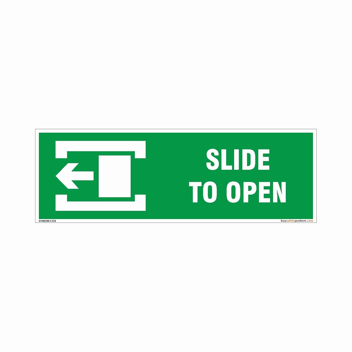 buysafetyposters.com - Slide Left to Open Sign In English - PVC Sticker ...