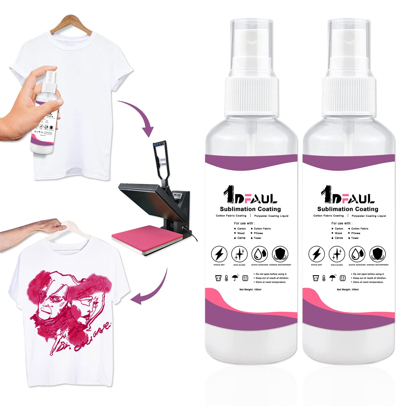 1dfaul Sublimation Spray 100ml Sublimation Coating Spray For Cotton ...