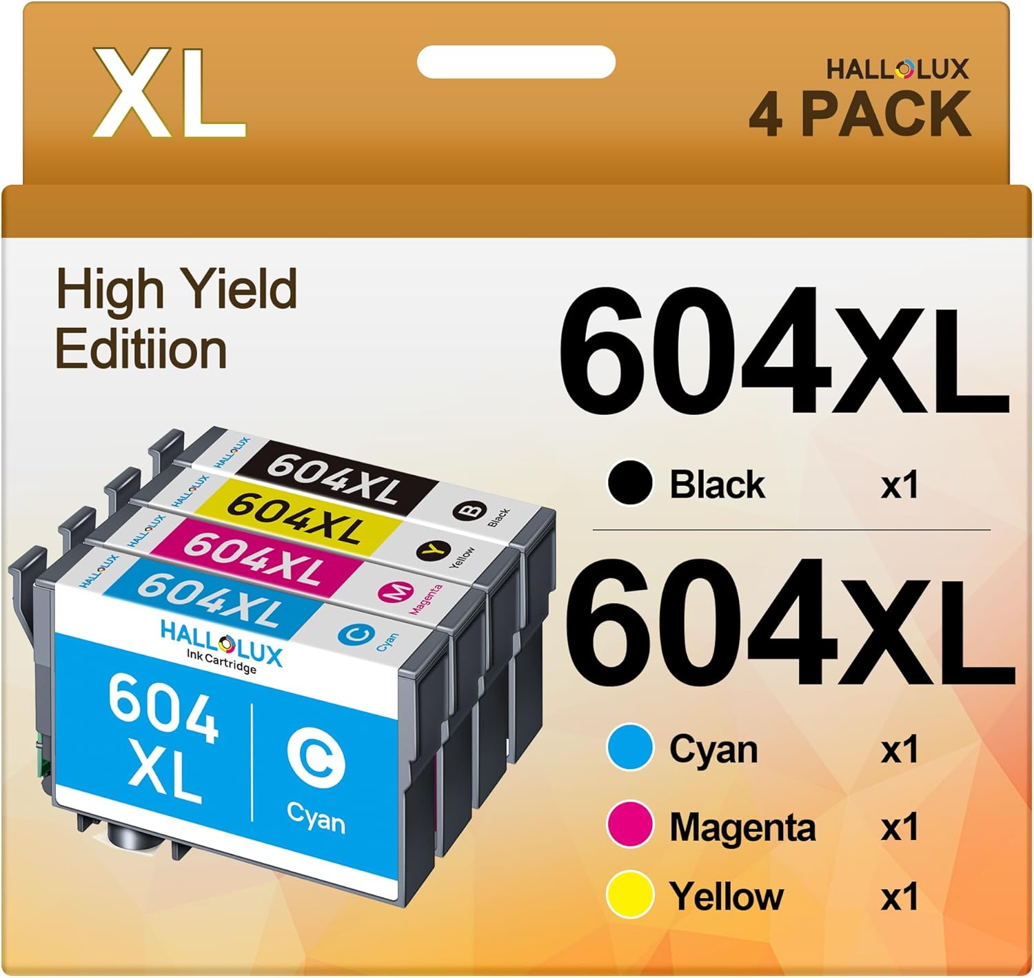 HALLOLUX 604XL Ink Cartridges Multipack High Yield Compatible for Epson ...