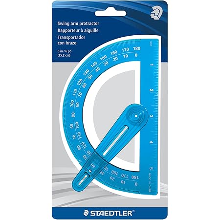 Amazon.com: STAEDTLER 56854-15BKST Plastic Protractor with Swing Arm-6 ...