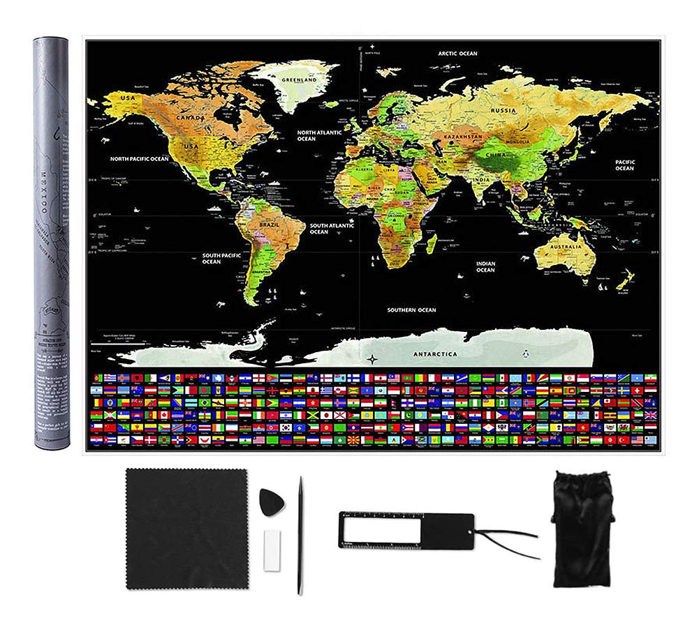 Buy Scratch Off of The World with s - 83 * 60cm Easy to Frame Scratch ...