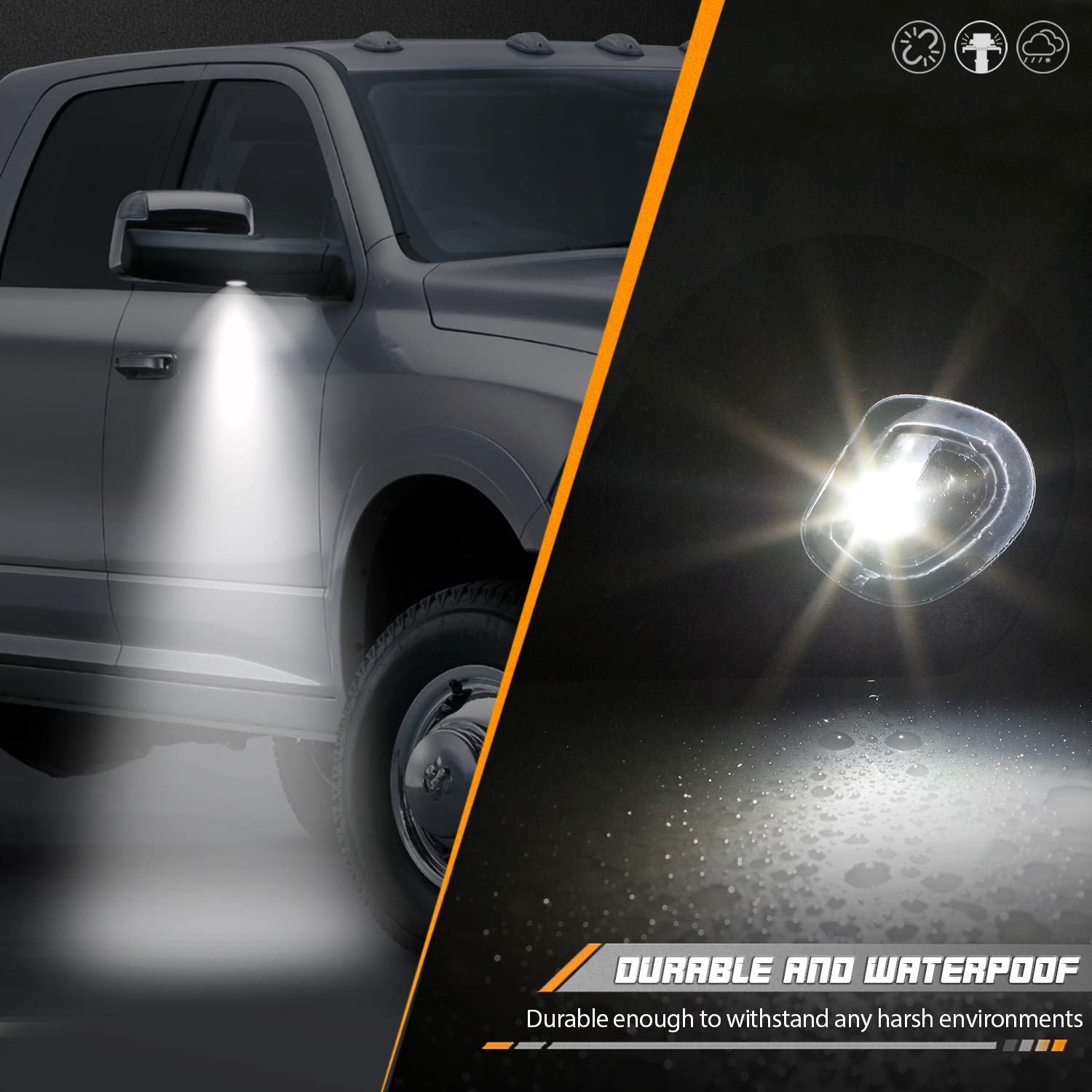 Snapklik.com : HERCOO LED Puddle Lights Left And Right Side Mirror ...