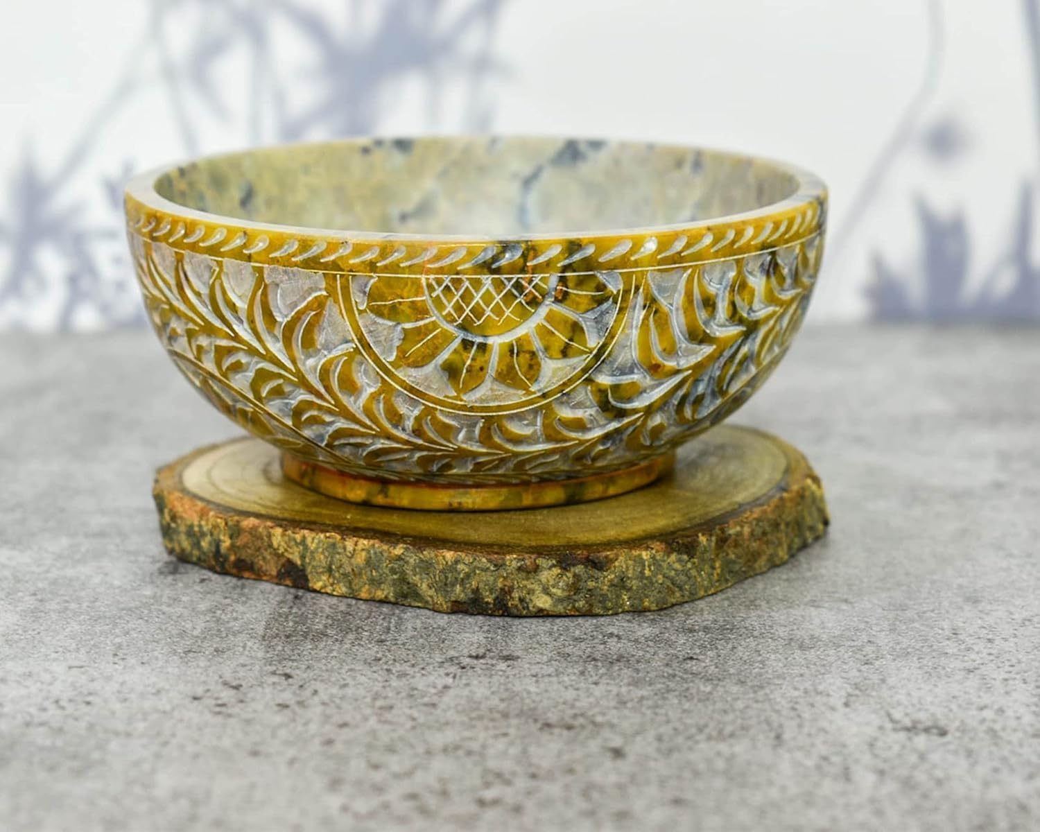 Amazon.com: Kaizen Casa Hand Carved Natural Stone Smudge Bowl, White ...