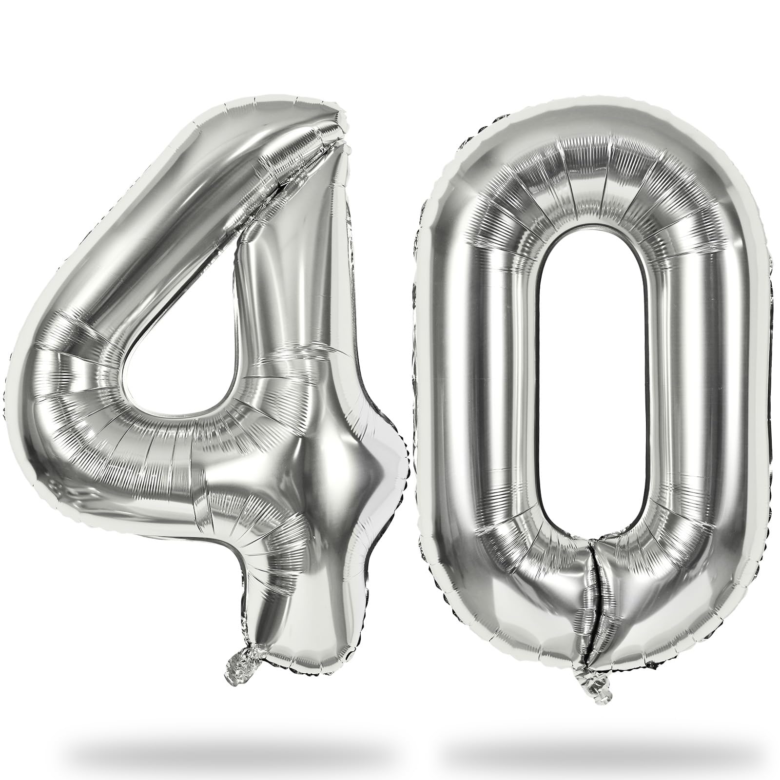 Amazon.com: 40 Balloons Silver, Giant Number 4 & 0 Helium Foil Balloon ...