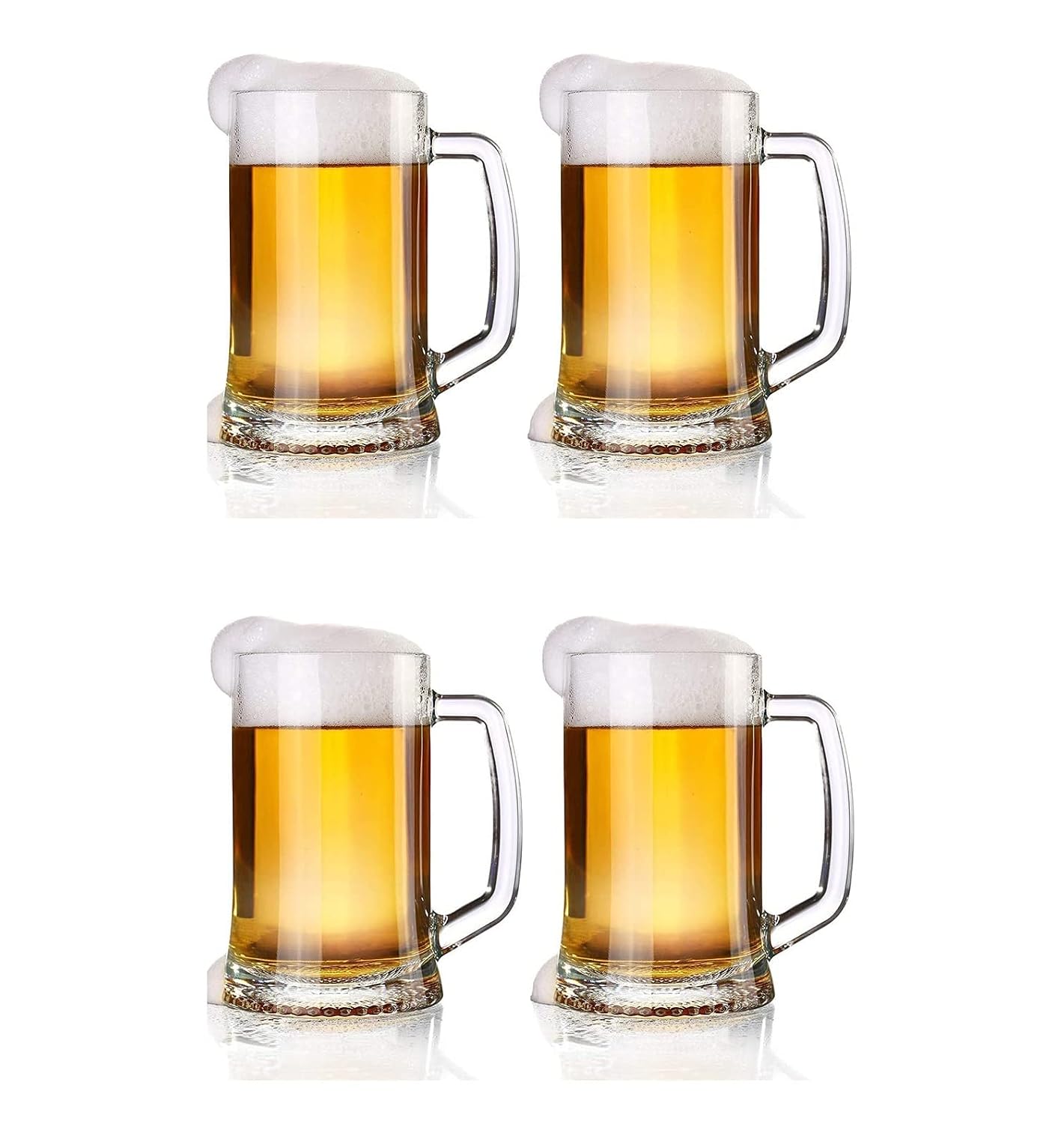 Buy HISTOWX Italian Premium Jumbo Beer Mugs Set of 4, 450ML, Crystal ...