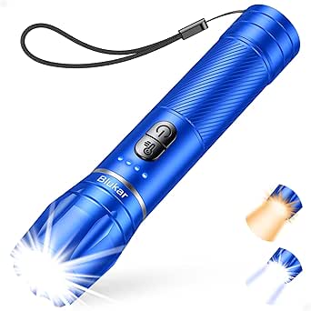 Blukar Rechargeable LED Flashlight, High Lumens Bright Flash Light with ...