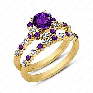 Amazon.com: Gemstar Jewellery Lovely Wedding Bridal Halo Ring with ...