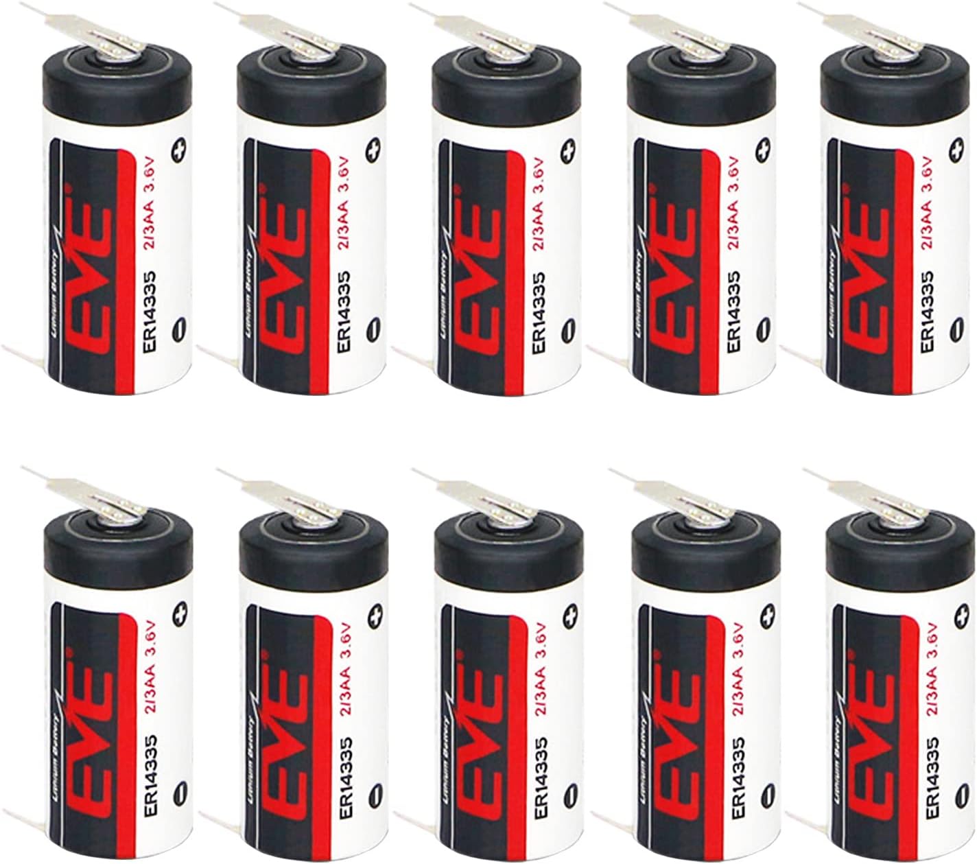 Amazon.com: GRE-Energy 10 Pack EVE ER14335 2/3AA Batteries 3.6V 1650mAh ...