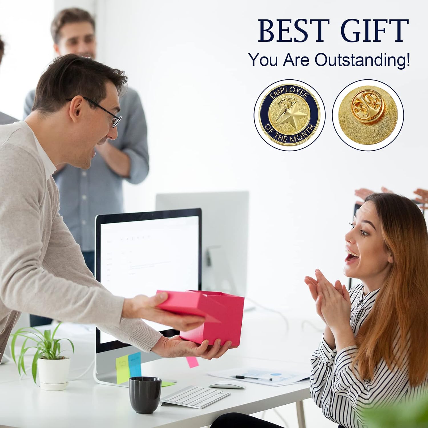 Buy 12 Pcs Employee of The Month Lapel Pin 3/4 Inch Employee Enamel Pin ...