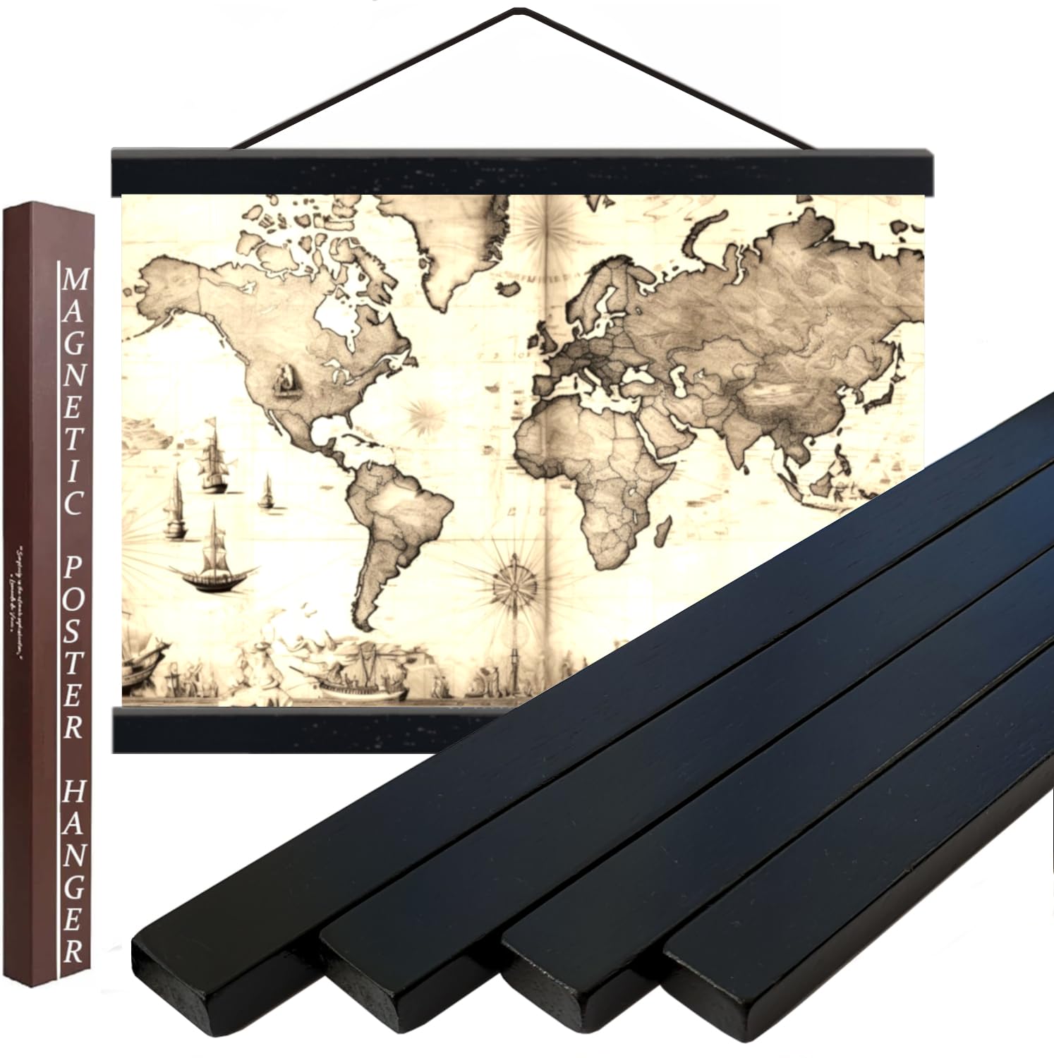 Amazon.com - DACRI HOME 70" Magnetic Poster Hanger Frame - Sturdy Teak ...