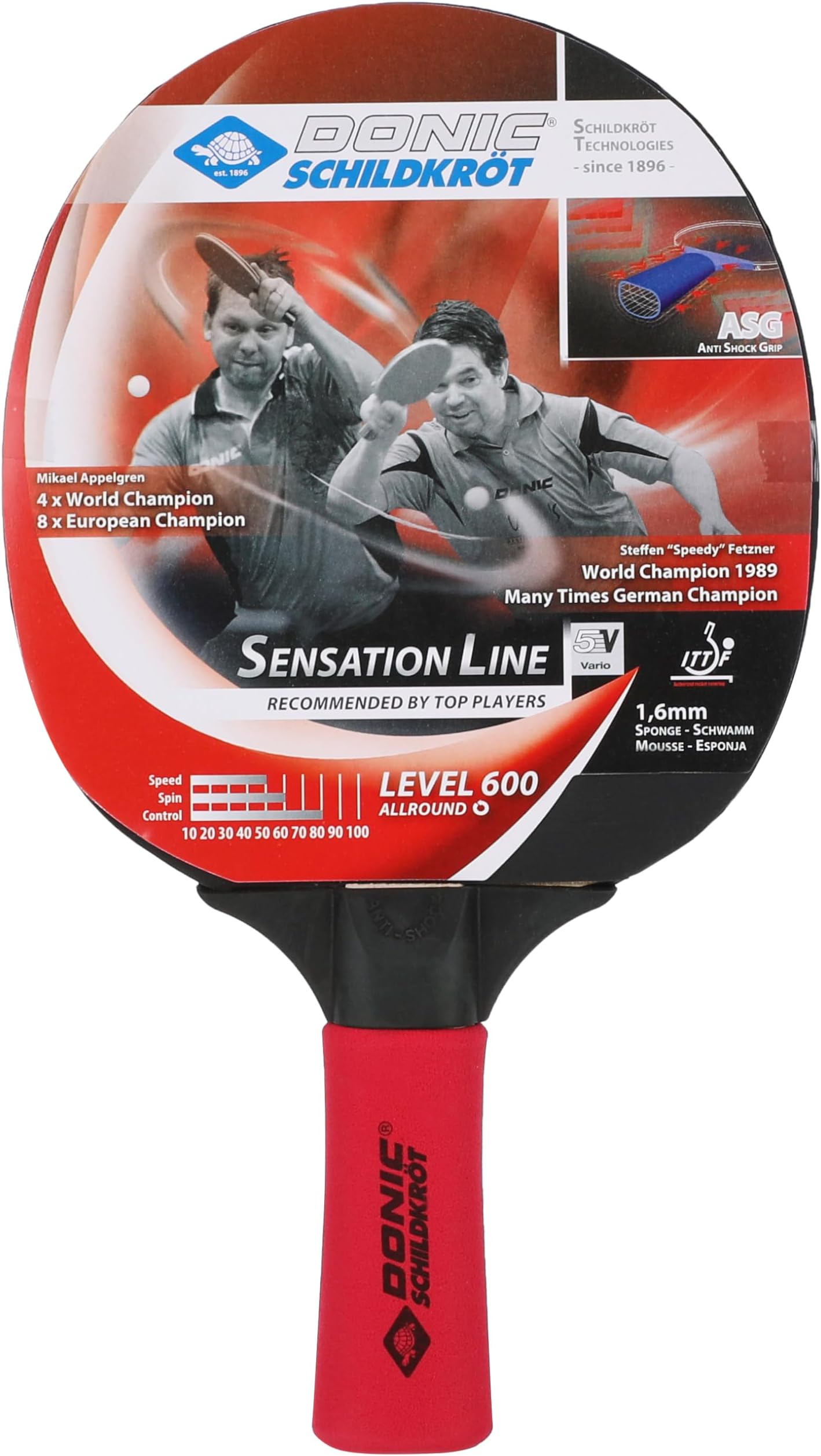 Schildkröt Donic Sensation Line Table Tennis Racket, Level 600 - Multi ...
