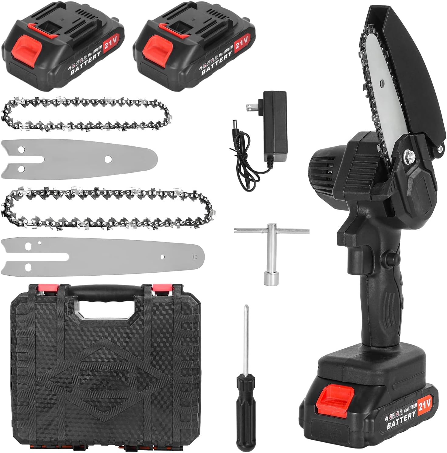 Amazon.com : mekkiedi Mini Chainsaw Cordless 6-inch, Handheld Electric ...