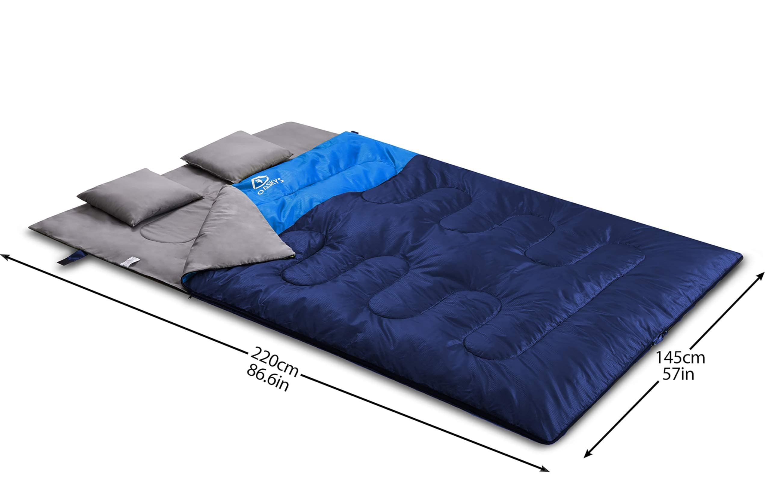 Double Sleeping Bag for Adults with 2 Pillows - Queen Size XL ...